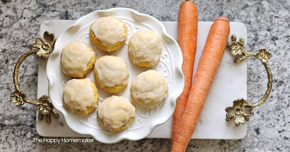 Soft carrot cake cookies recipe with orange glaze - The Happy Homemaker