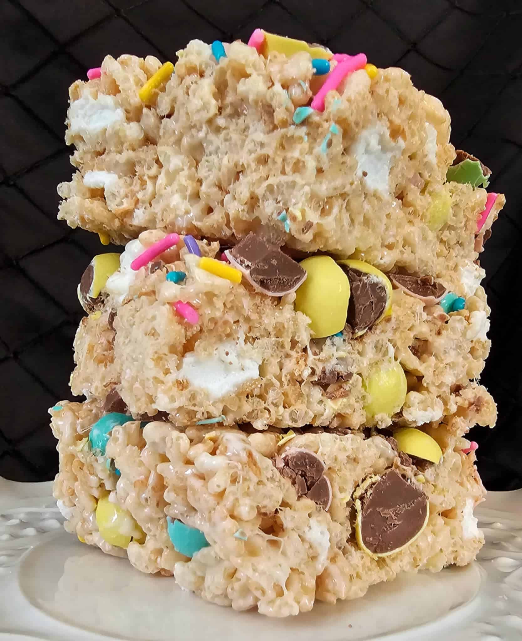 Easter Rice Krispie Treat Recipe with Cadbury eggs - The Happy Homemaker